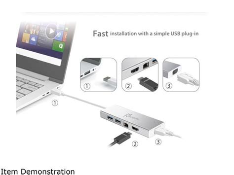 J Create USB Mini Dock HDMI VGA Dual Display Gigabit Ethernet USB Hub JUD Newegg Com