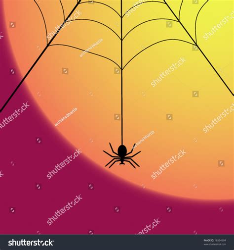 Spider Dangling Web Stock Vector Royalty Free 16564204 Shutterstock