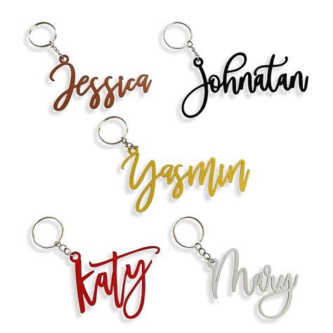 Personalised Metal Name Key Chain Keyrings Laser Cut Names Handmade