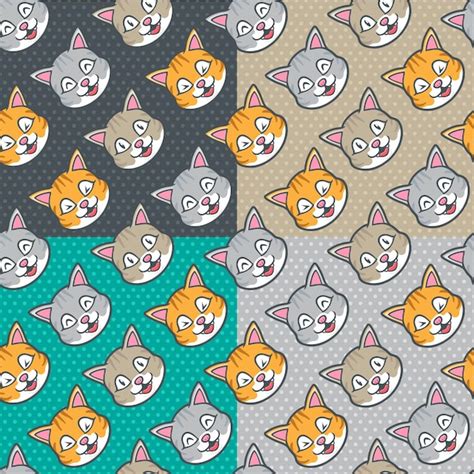 Premium Vector Cute Cats Seamless Pattern