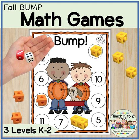 Bump Math Games For Number Id And Addition To 12 Or 18 Differentiated For Kindergarten First