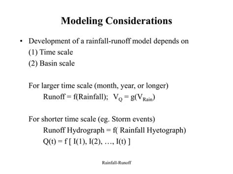 Different Methods Of Rainfall Runoff Modelling Ppt Geography Science