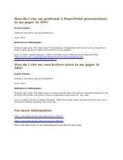Citing Lecture PPT And Notes In APA Docx How Do I Cite My Professors PowerPoint Presentations