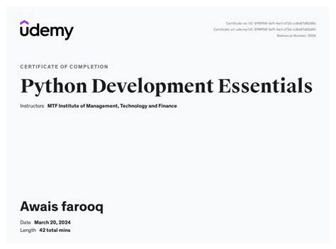 Awais Farooq On Linkedin Python Udemy Udemycertificate