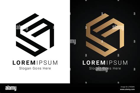 Luxury Initial Sf Or Fs Monogram Text Letter Logo Design Stock Vector