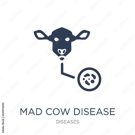 Mad Cow Disease Icon Trendy Flat Vector Mad Cow Disease Icon On White