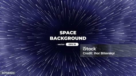 초고속 워프 점프 밝게 빛나는 별이 있는 우주 배경 스타 유니버스 아름다운 성운 깊은 우주 검은 우주 공간 은하수 공상 과학 소설 벡터 일러스트 Eps10 빛에 대한 스톡