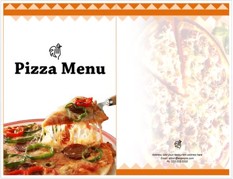 Pizza Menu Template Free
