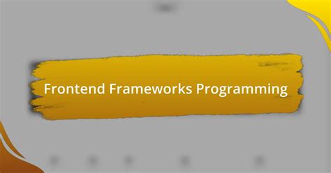 Frontend Frameworks Programming Quiz Sg