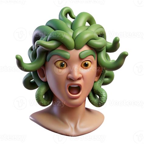 Quintessential Elegant Photorealistic Isolated Cutout Of A Single Gorgons Severed Head Hyper