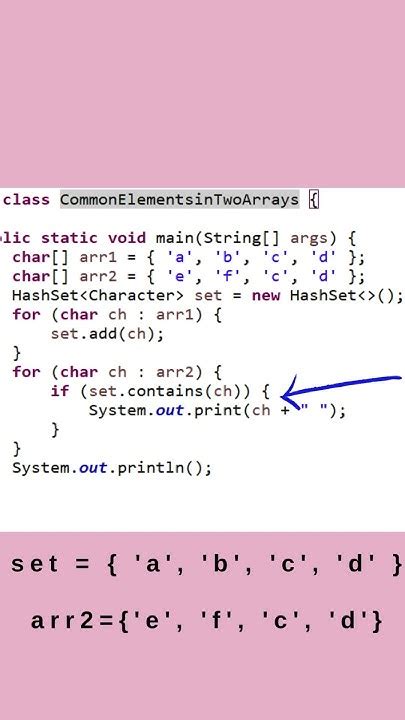 Common Elements In Two Arrays Automation Testing Selenium Java
