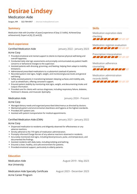 10 Medication Aide Resume Examples That Land Jobs