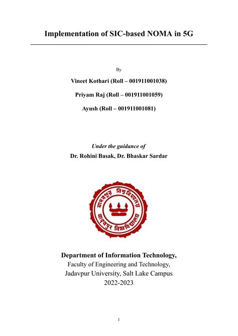 Pdf Implementation Of Sic Based Noma In 5g