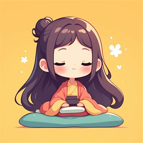 Premium Vector Asian Semilonghair Sitting On A Lap