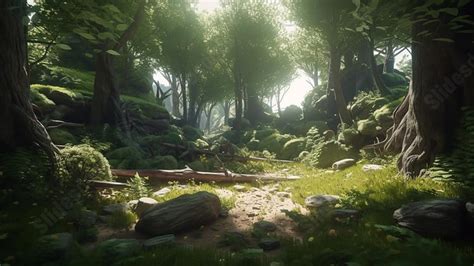 Forest Woods Plants Realistic Powerpoint Background For Free Download Slidesdocs