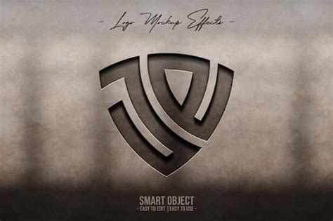 Premium PSD Logo Mockup With Emboss Logo