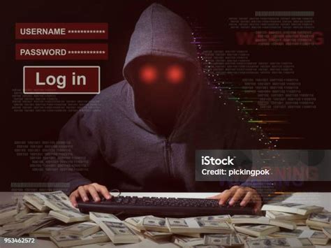 Cyber Attack With Unrecognizable Hooded Hackerman In Hoodie Is Hacker Computer Security Concept