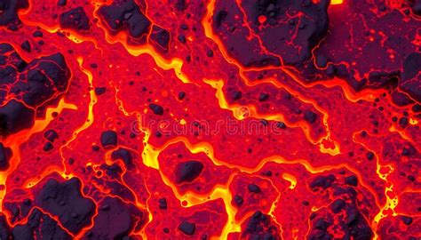 Lava Flow Surface Texture Volcanic Rock And Molten Lava Close Up