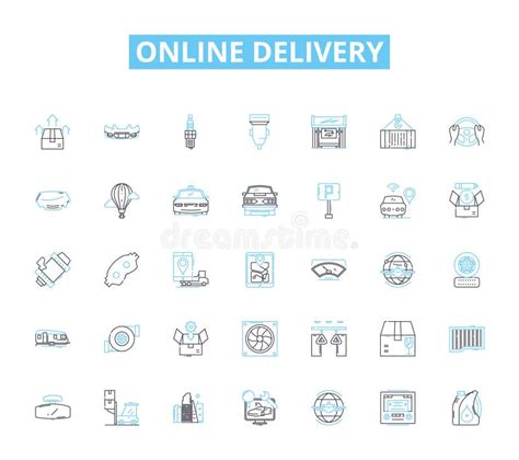 Online Delivery Linear Icons Set Convenience Speed Efficiency Accessibility Reliability