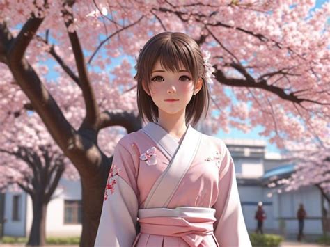 Красивая девушка из аниме Премиум Фото