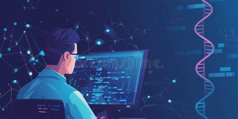 Illustration Of A Man Analyzing Data Stock Photo Image Of Coding System 313205976