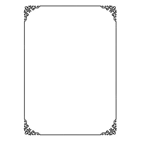 Rectangle Border Black Floral Corner Simple Rectangle Border Borders Floral Border Png