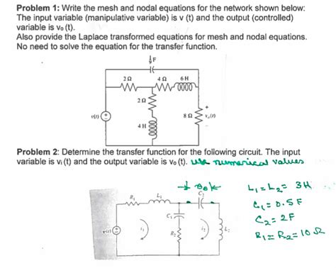 Solved Problem 1 Write The Mesh And Nodal Equations For The