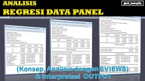 Analisis Regresi Data Panel Dengan Eviews Youtube