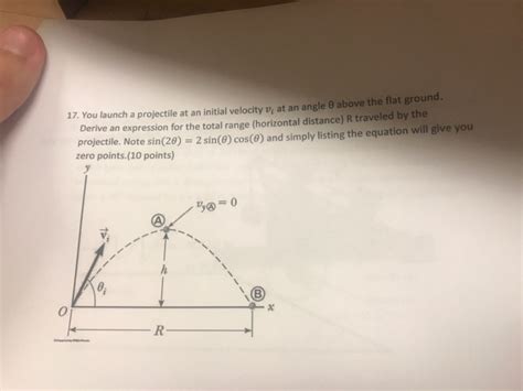 Solved You Launch A Projectile At An Initial Velocity V I At