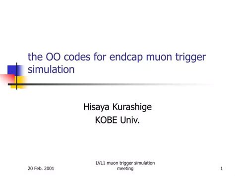 ppt the oo codes for endcap muon trigger simulation powerpoint