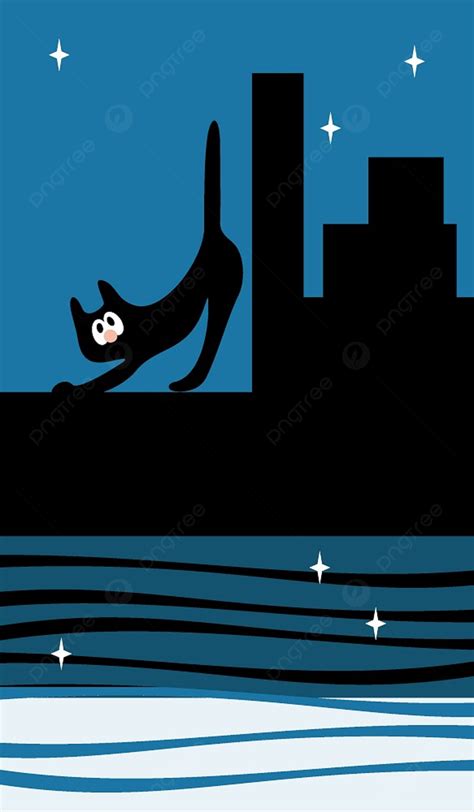 검은 고양이와 밤 배경 무료 다운로드를 위한 바탕 화면 이미지 Pngtree