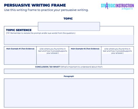 Writing Frames To Help You Practice Writing In All Subject Areas