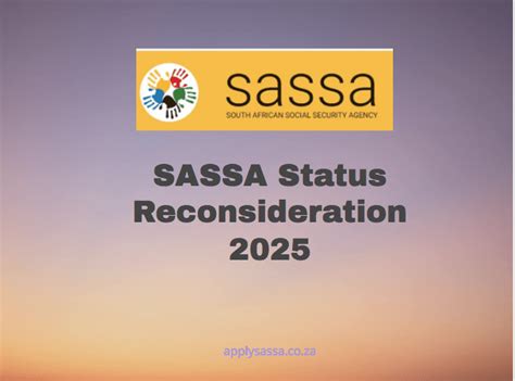Sassa Status Reconsideration 2025 Sassa Grant 2025