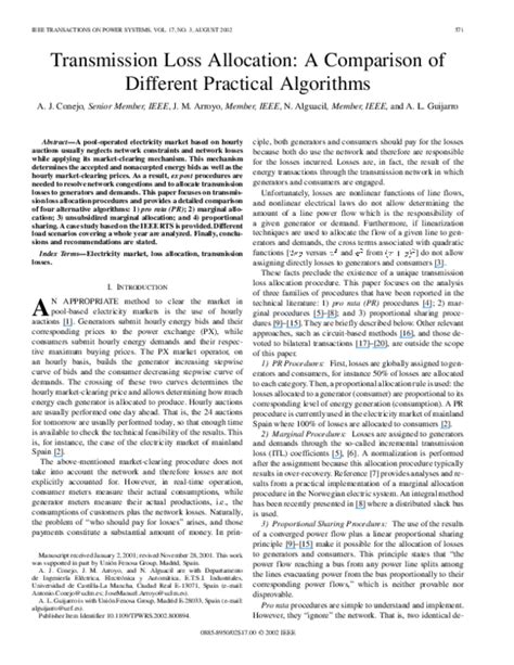 Pdf Transmission Loss Allocation A Comparison Of Different Practical