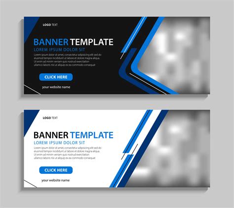 Abstract Horizontal Web Banner Design Template Modern Business Advertising Banner Design With