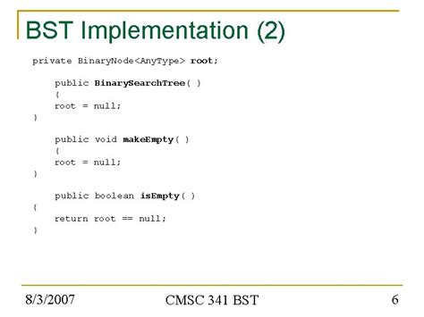 Cmsc 341 Binary Search Trees 832007 Cmsc 341