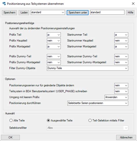 Positionierung Aus Teilsystemen übernehmen Numbering Settings By Phase Tekla User Assistance