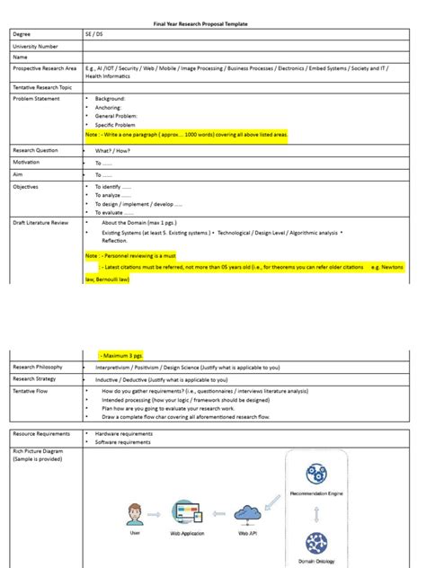 Bsc Se And Ds Final Year Research Proposal Template Pdf Science