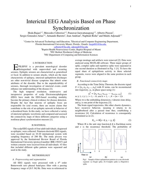 Pdf Interictal Eeg Analysis Based On Phase Synchronization
