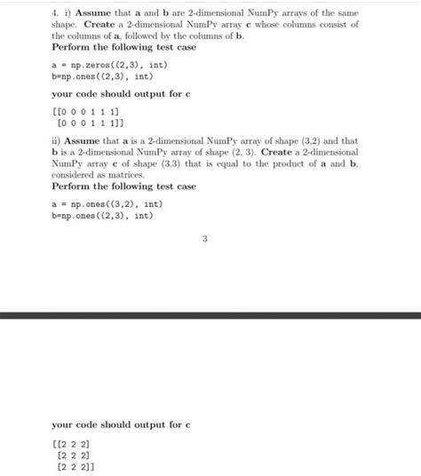 Solved 4 I Assume That A And B Are 2 Dimensional Numpy