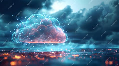 Premium Photo Connected Cloud Computing Abstract Digital Art Illustrating Innovative Network