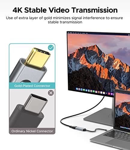 Snapklik Com Warrky Usb C To Hdmi Adapter K Anti Interference Gold Plated Connector Type C