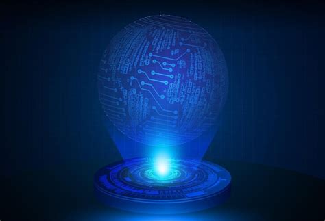 세계 바이너리 회로 보드 미래 기술 블루 허드 사이버 보안 개념 배경 프리미엄 벡터