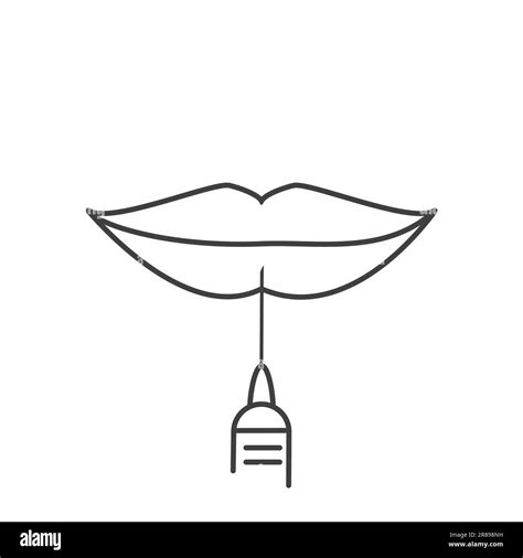 Lip Plumping Augmentation With Filler Injection Illustration Stock