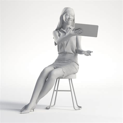 3차원 사람 여자 아시아 사람 사업 착석 낮은 poly Emily 002 3D 모델 15 max obj unknown fbx Free3D