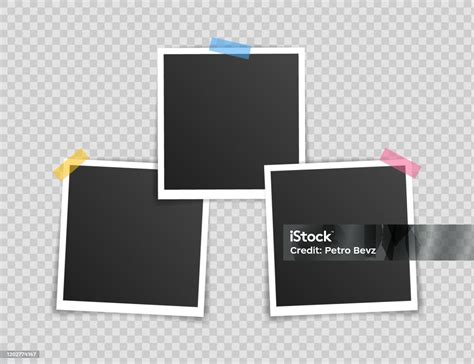 벡터 사진 프레임 모형 디자인입니다 투명 한 배경에 격리 된 스티커 테이프에 슈퍼 세트 사진 프레임 벡터 일러스트레이션 건설 프레임에 대한 스톡 벡터 아트 및 기타 이미지