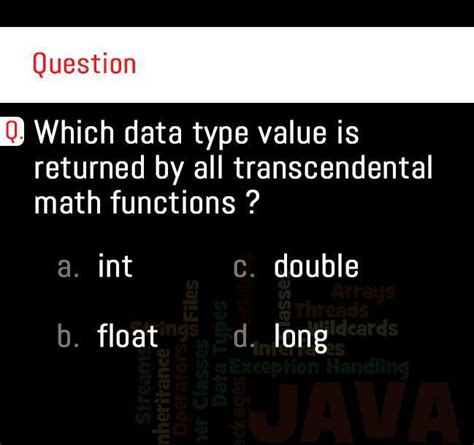 Which Data Type Value Is Returned By All Transcended