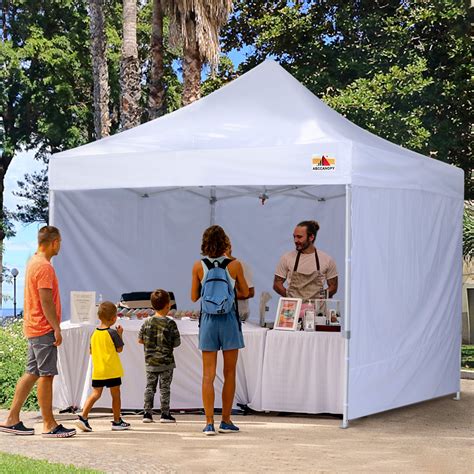 Abccanopy 10 Ft X 10 Ft Metal Pop Up Commercial Canopy Tent With Walls White