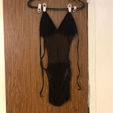 Net One Piece Monokini Swimsuit Gem
