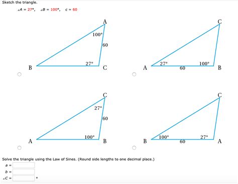 Solved Solve Triangle Abc If An Answer Does Not Exist